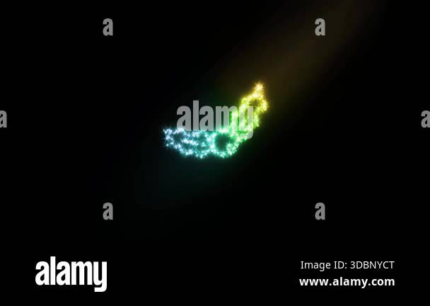 Colorful neon light trails creating mesmerizing abstract visual pattern ...