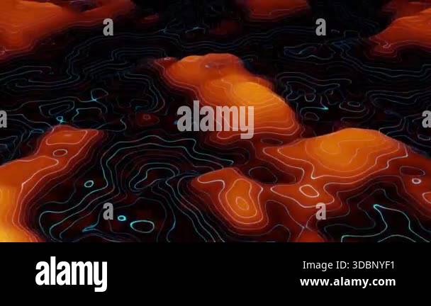 Sci-Fi Stylized Topographic Landscape Loop Background. Topographic ...