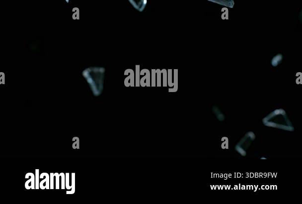 Glass shards exploding and scattering in ultra slow motion at 1000 fps ...