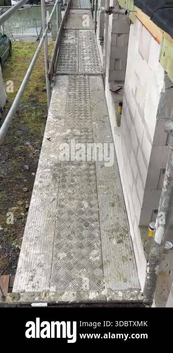 Urban Rooftop Safety, Elevated Platform With Protective Railing, City ...