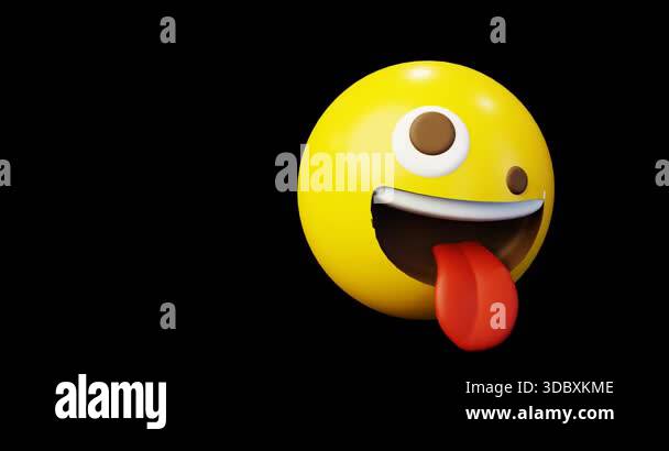 3d Emoticon Silly Face Yellow Ball Emoticon Emoji or Smiley Looping ...