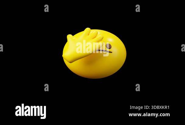 3d Emoticon Salute Face Yellow Ball Emoticon Emoji or Smiley Looping ...