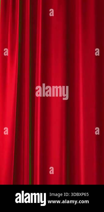 Vertical red curtain animation. Green screen (Chroma key). Overlay for ...