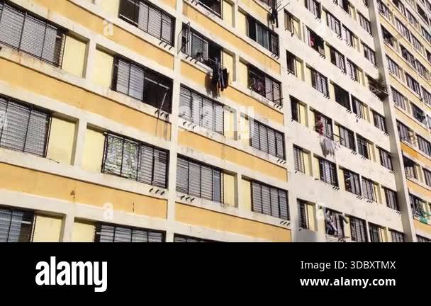 Exciting moments of window cleaning at a tall building in the heart of ...
