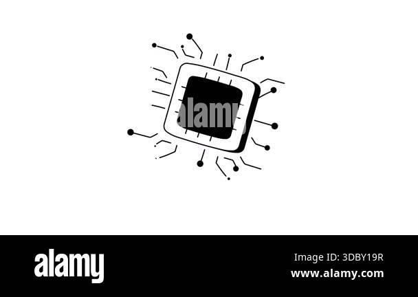 Processor chip vector drawing Stock Videos & Footage - HD and 4K Video ...