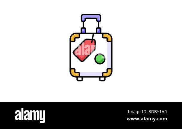 Carefully crafted icon animation design of luggage bag in trendy style ...