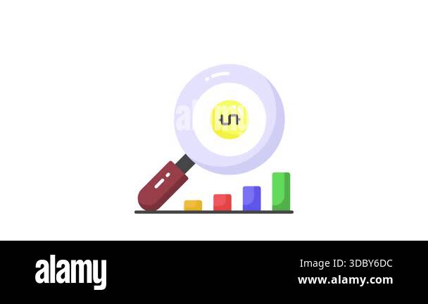 Business analysis icon animation in trendy style, isolated on white ...