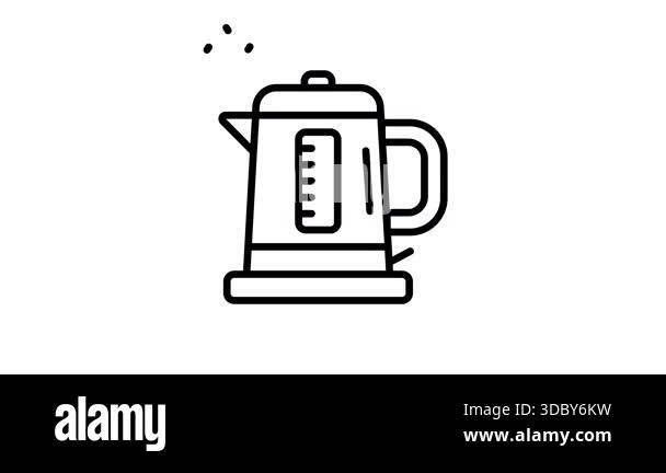 A tea kettle animated icon representing a vessel used to boil water for ...