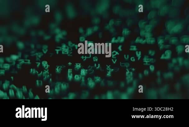 Falling symbols of green neon color, Matrix theme Stock Video Footage ...