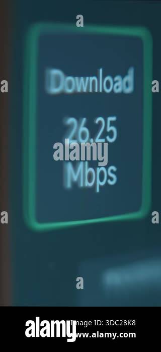Internet speed test, download speed in Mbps Stock Video Footage - Alamy