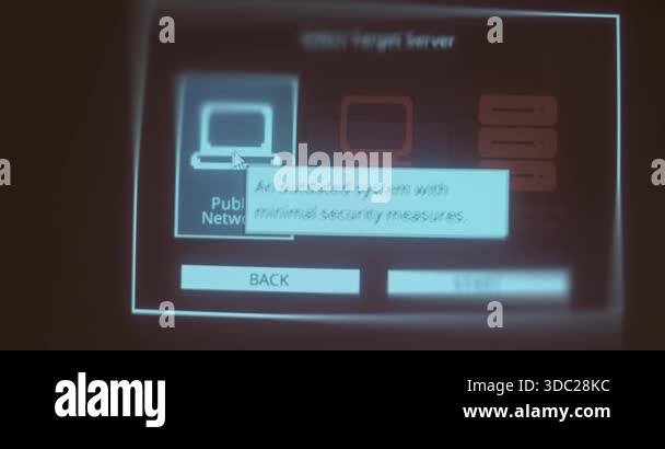 Graphical User Interface displays an option to select a Public Network ...