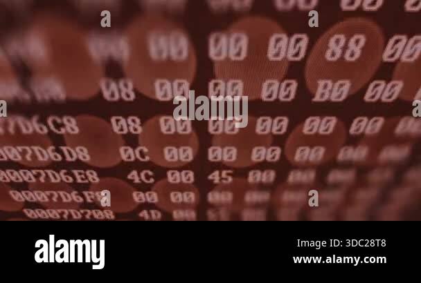 Hexadecimal code running on screen Stock Video Footage - Alamy