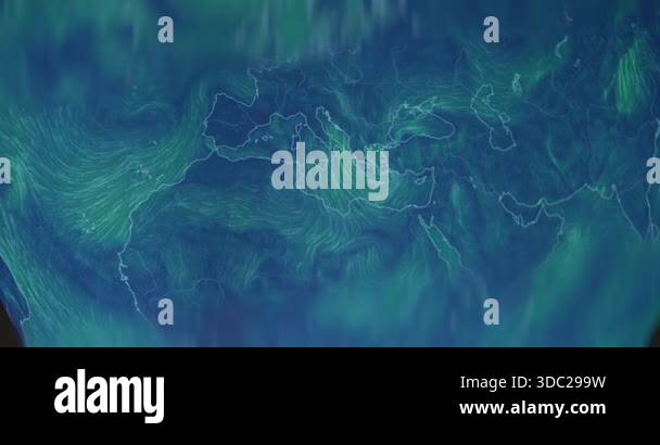 Weather map showing wind patterns across Europe Stock Video Footage - Alamy