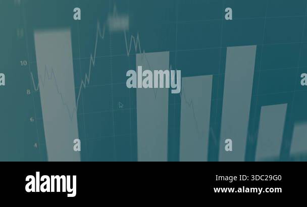 Bar and line graph representing financial data Stock Video Footage - Alamy