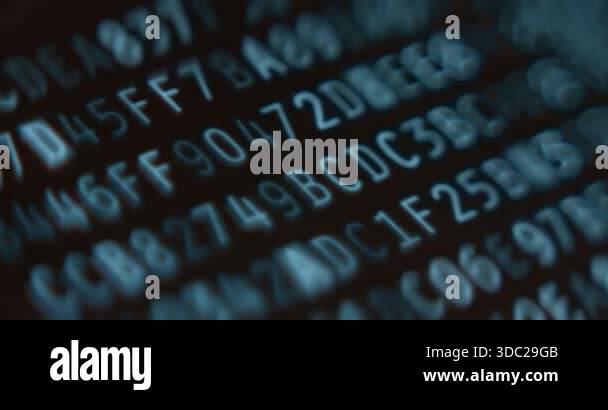 Hexadecimal code on computer screen, close up view Stock Video Footage ...