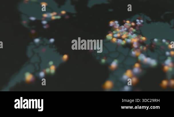 Real time Cyber attacks on digital world map Stock Video Footage - Alamy