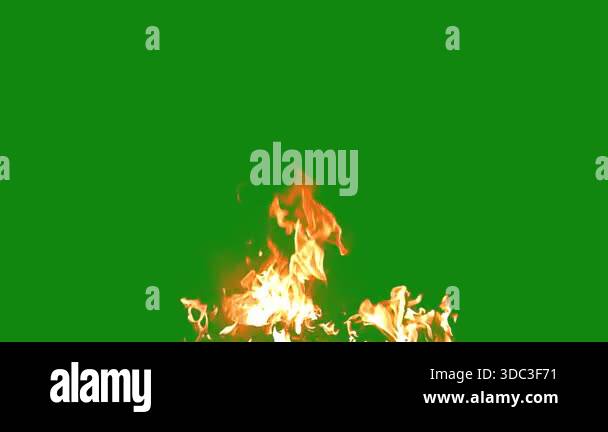 Realistic fire flames green screen Stock Video Footage - Alamy
