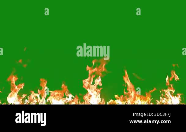 Realistic fire flames green screen Stock Video Footage - Alamy