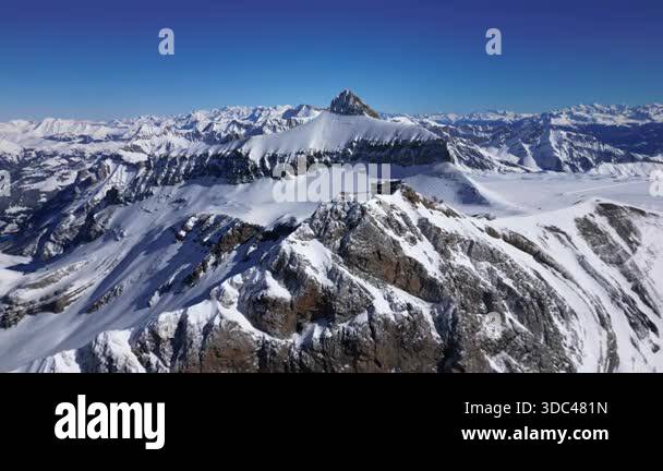 People Walking Across the Suspension Bridge on Glacier 3000 with Cable ...