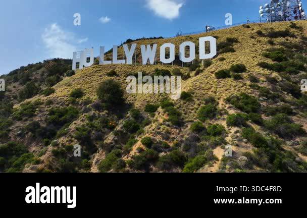 Los Angeles, USA. 2025 The Hollywood Sign seen from above with ...