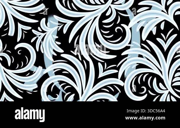 Winter frost pattern transition on a transparent alpha channel ...