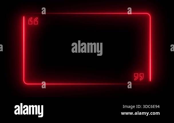 Glowing neon quotes animated border frame border place adverbs. glowing ...