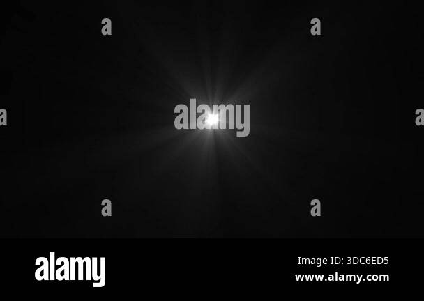 Centered white light rays on black background. Heaven light animation ...