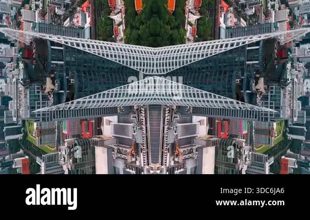 abstract technology background, mirrored fractal effect of modern ...
