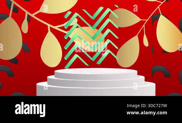 Mockup product display animation, cylinder pedestal podium. Stage ...