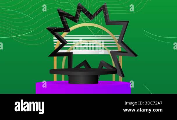 Mockup product display animation, cylinder pedestal podium. Stage ...