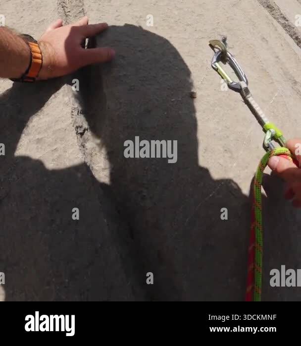 Square 1:1 Aspect Ratio Climber Clipping Bolt On Eroded Water Runnel ...