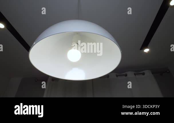 Modern ceiling lamp. Spotlights on the ceiling. Electricity concept ...