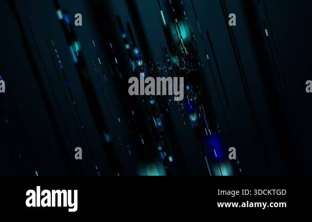 Futuristic video animation with glowing stripe objects in slow motion ...