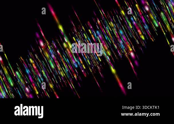 Futuristic video animation with glowing stripe objects in slow motion ...