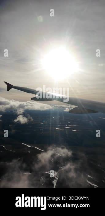 Aerial View from Airplane Window Flying Over Andes Mountains. High ...