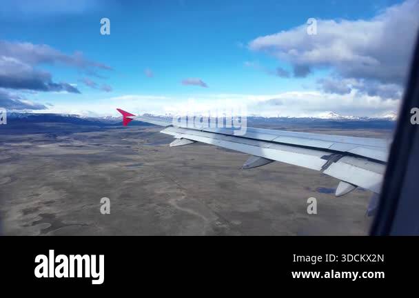 Aerial View from Airplane Window Flying Over Andes Mountains. High ...