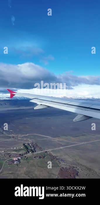 Aerial View from Airplane Window Flying Over Andes Mountains. High ...