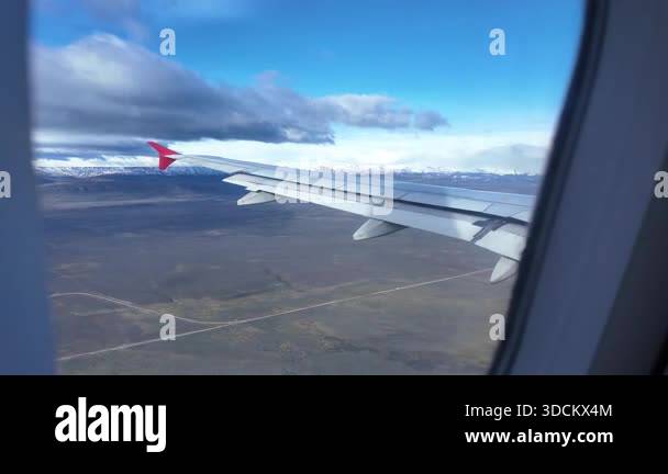 Aerial View from Airplane Window Flying Over Andes Mountains. High ...