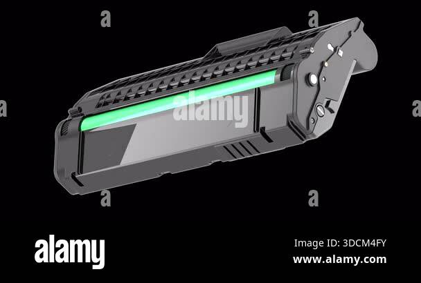Laser printer toner cartridge rotation animation seamlessly loopable ...