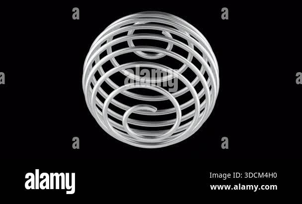 Stainless steel wire whisk ball rotation animation seamlessly loopable ...