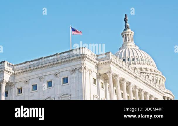 Capitol dome as symbol of law. Washington monument architecture ...