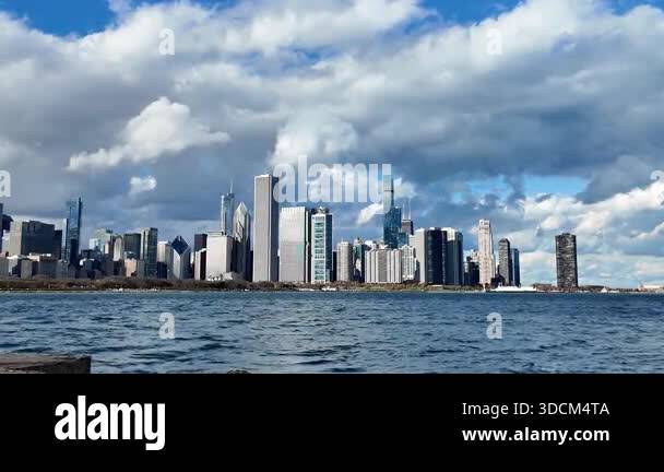 Skyline of Chicago city downtown. Skyscraper architecture. Chicago city ...