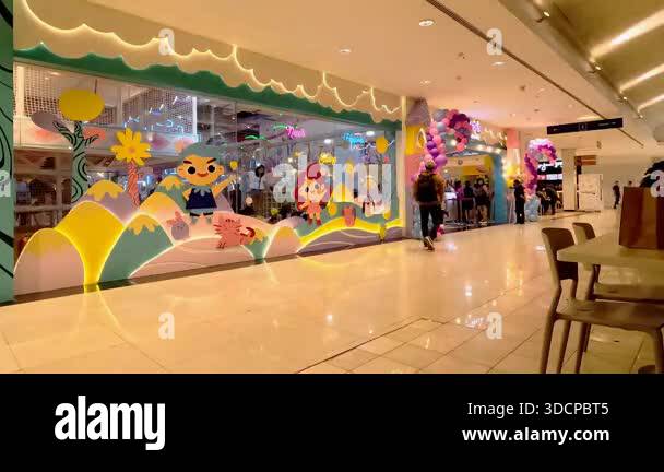 The entrance area of Playtopia, a playground where children can play on ...