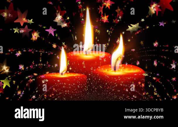 3. Advent, burning candles with stars, animated video Stock Video ...