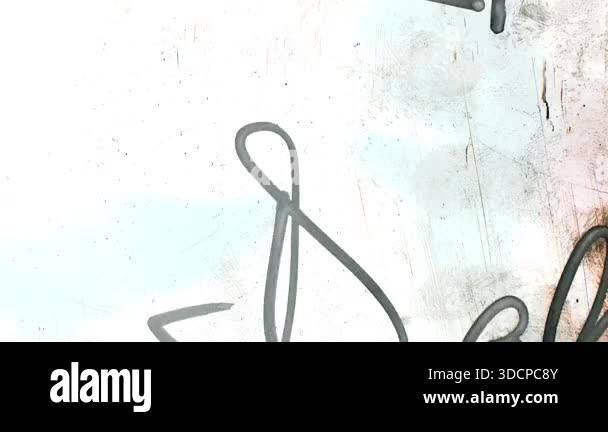 Analog high-contrast grunge overlay with dirty doodle texts and marks ...