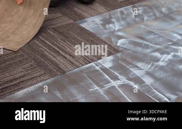 Worker laying down carpet tiles Stock Videos & Footage - HD and 4K ...