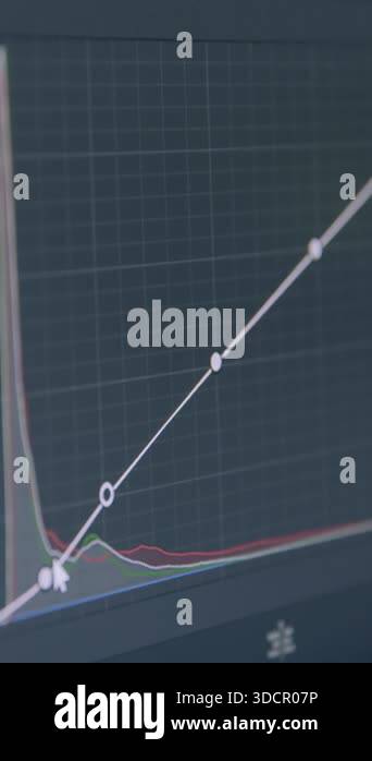 Color grading process displayed on a computer screen, showcasing a ...