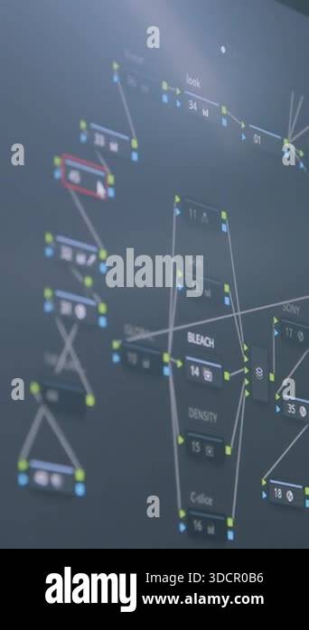 Color grading process in a studio, showcasing a hand adjusting controls ...