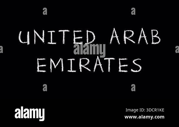 Sleek white typography gradually revealing uae national identity ...