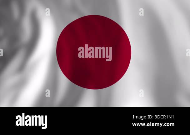 Japanese national flag billowing gracefully against wind, capturing ...